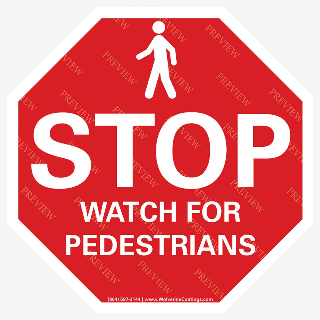 Embeddable Floor Signs – Caution Watch for Pedestrians | Wolverine ...